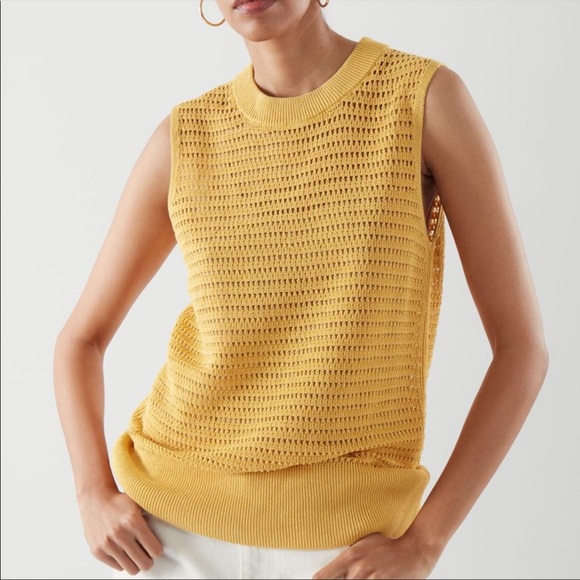 COS | Tops | Cos Yellow Crochet Tank | Poshmark